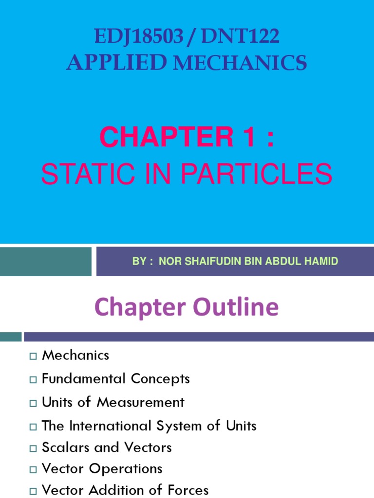 (Applied Mechanics) Chapter 1 - Static in Particles | Download Free PDF | Euclidean Vector ...