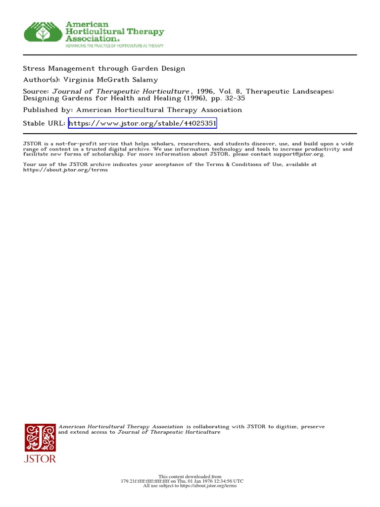 Healing Gardens for Stress Relief | PDF | Senses | Pleasure