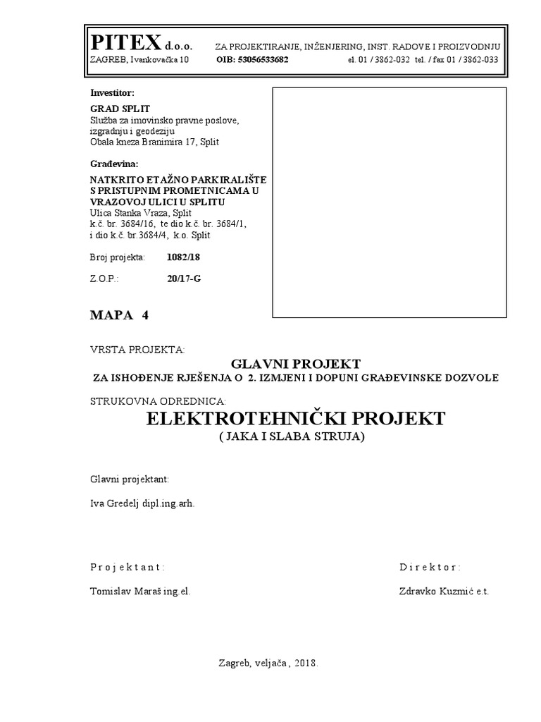 1082 18 Garaža Vrazova Split 2IZDOP EL GP | PDF