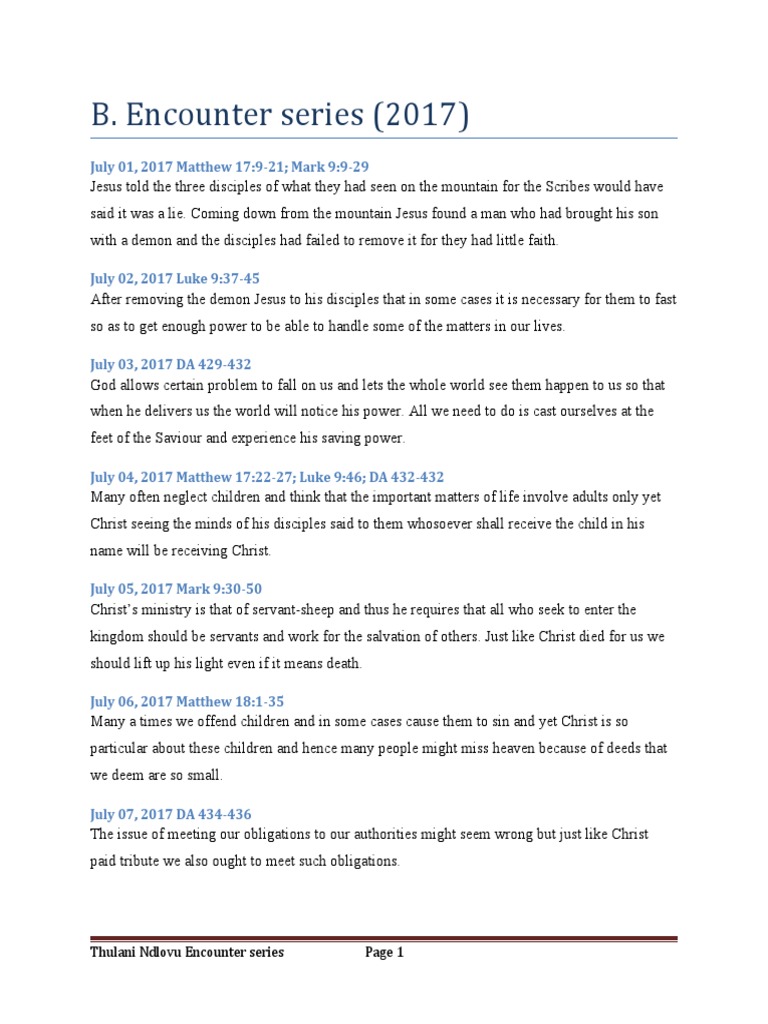 Encounter Series: Christ the Way Summary | PDF | Jesus | Gospel Of Matthew