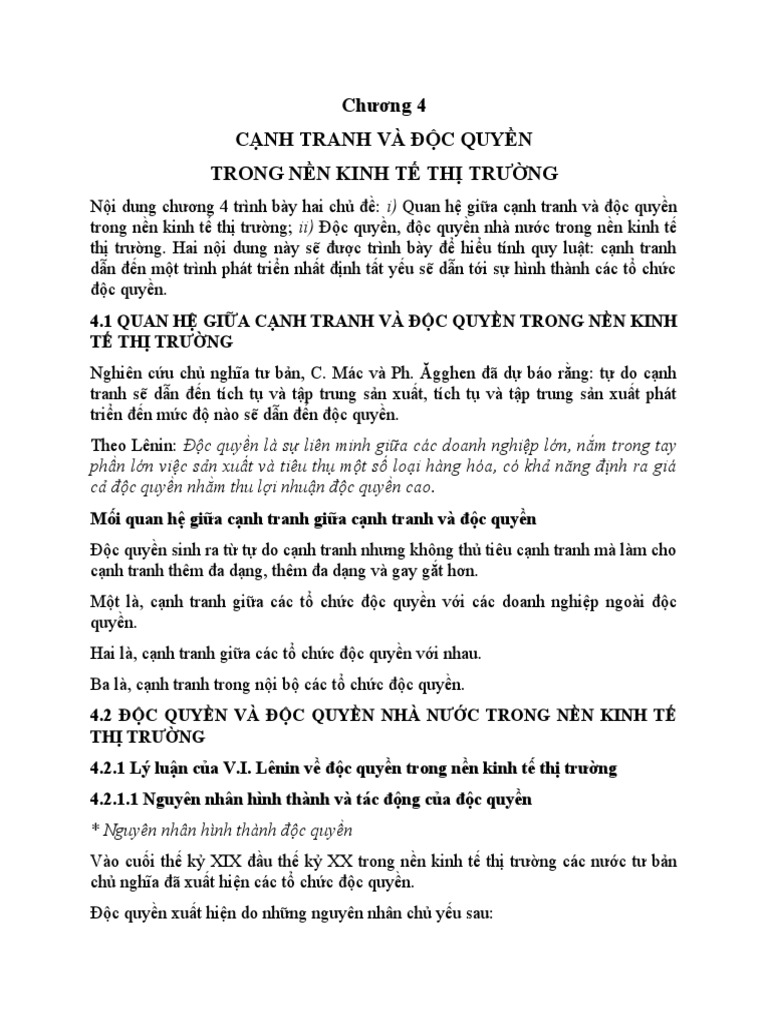 TÓM TẮT CHUONG 4 | PDF