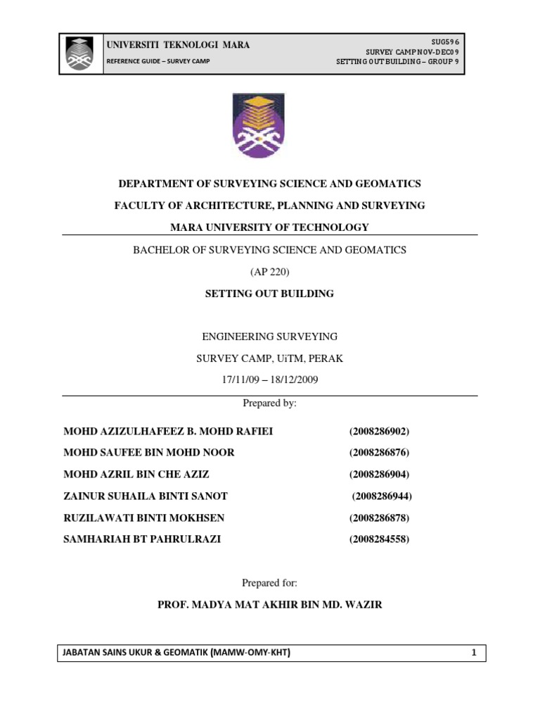 Report Setting Out | PDF | Surveying | Data