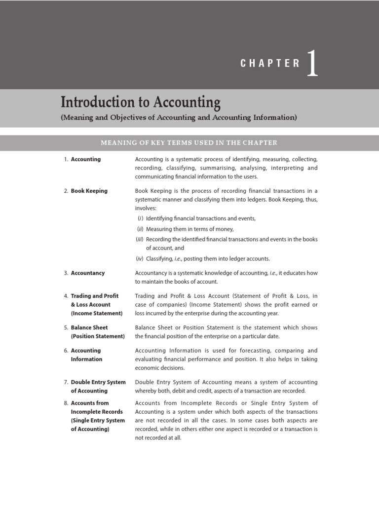 Introduction To Accounting: (Meaning and Objectives of Accounting and Accounting Information ...