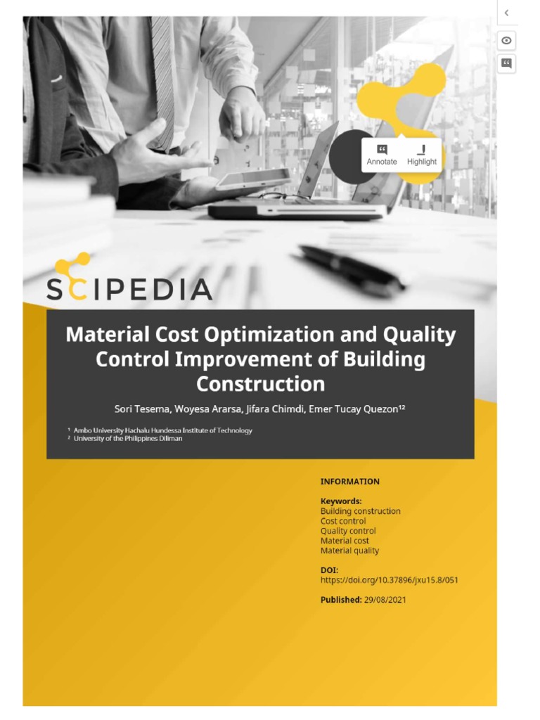 Material Cost Optimization and Quality Control | PDF