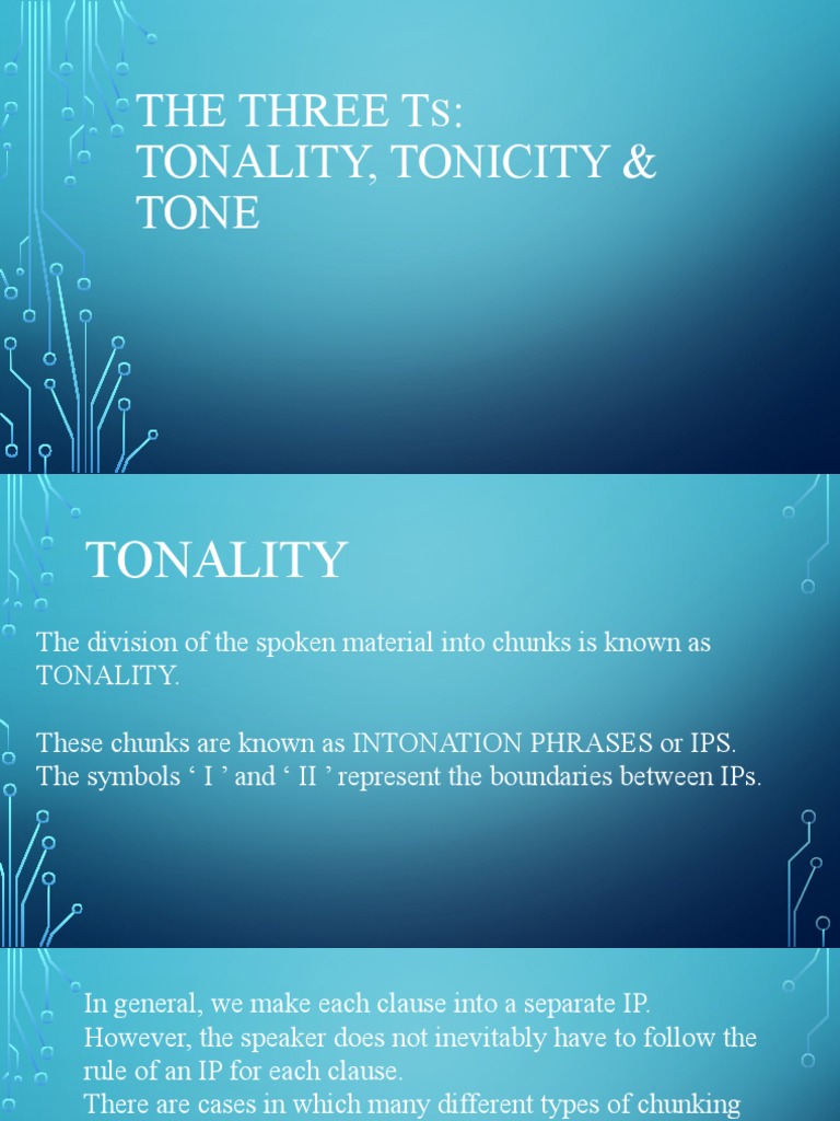The Three Ts - Tonality, Tonicity & Tone | PDF