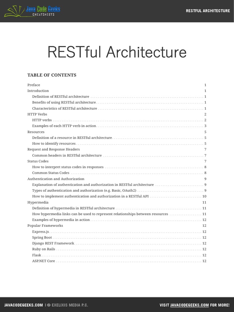 Restful Architecture Book1 Pdf Representational State Transfer Hypertext Transfer Protocol