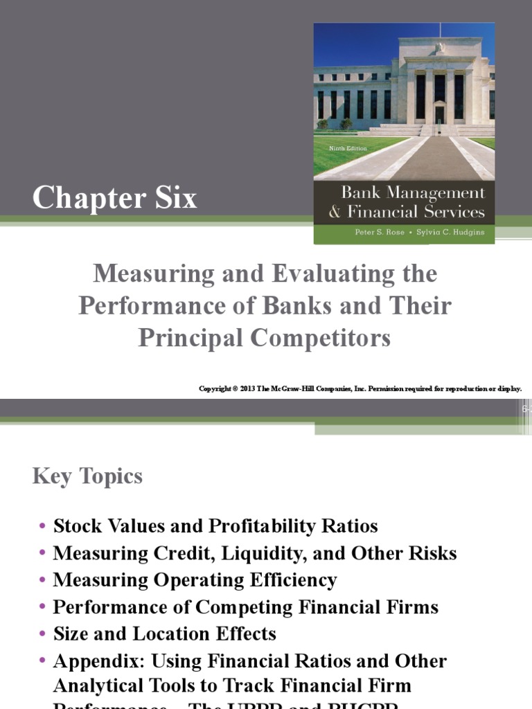 Chapter Six: Measuring and Evaluating The Performance of Banks and Their Principal Competitors ...
