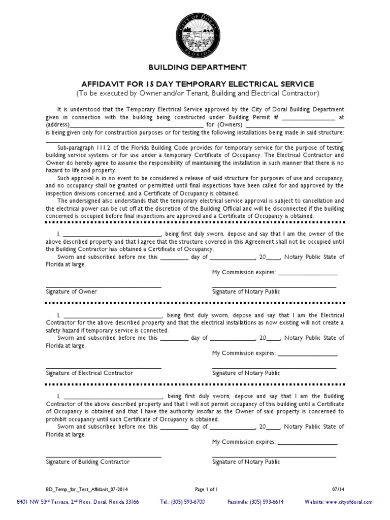 BD Temp For Test Affidavit 07-2014-ADA | PDF | Notary Public | Legal ...