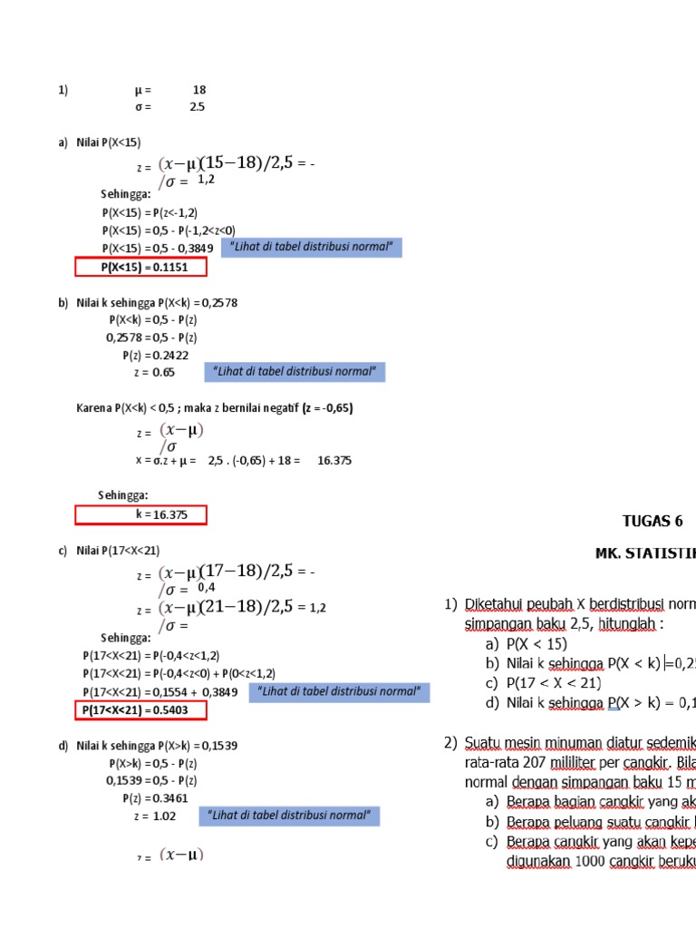 Jawaban TUGAS 6-Statistika - 1 | PDF | Metode & Bahan Ajar