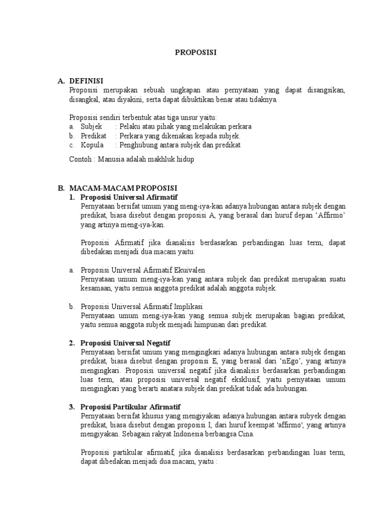 Macam-Macam Proposisi dalam Logika | PDF | Sains & Matematika