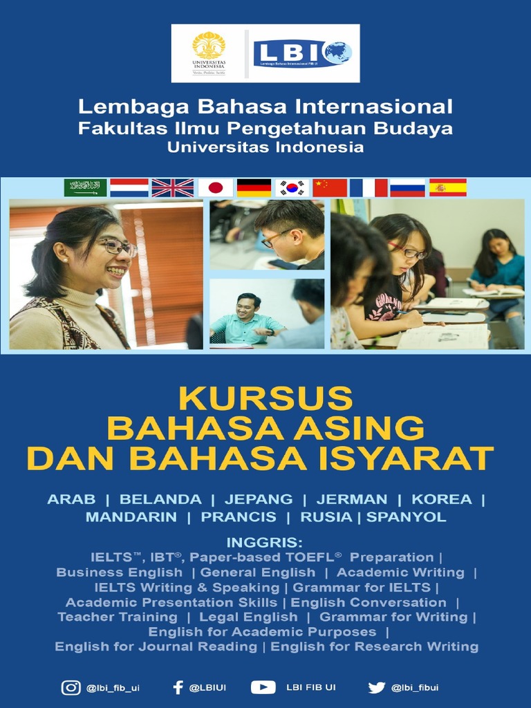 Brosur Kursus Bahasa Asing LBI FIB UI | PDF