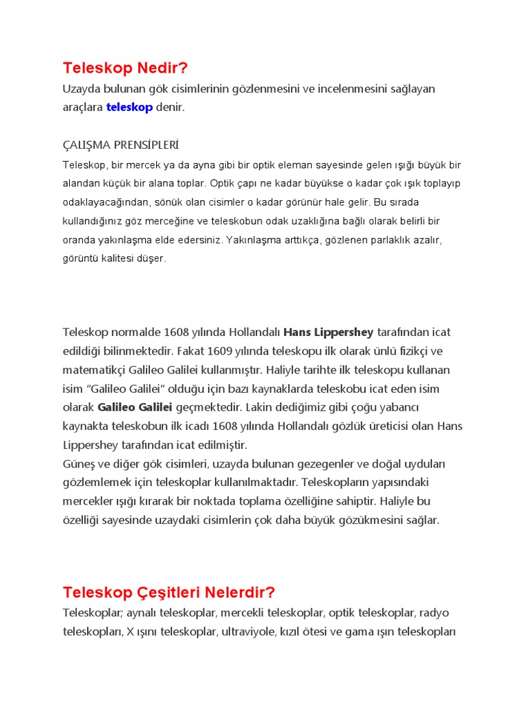 Teleskop Nedir | PDF