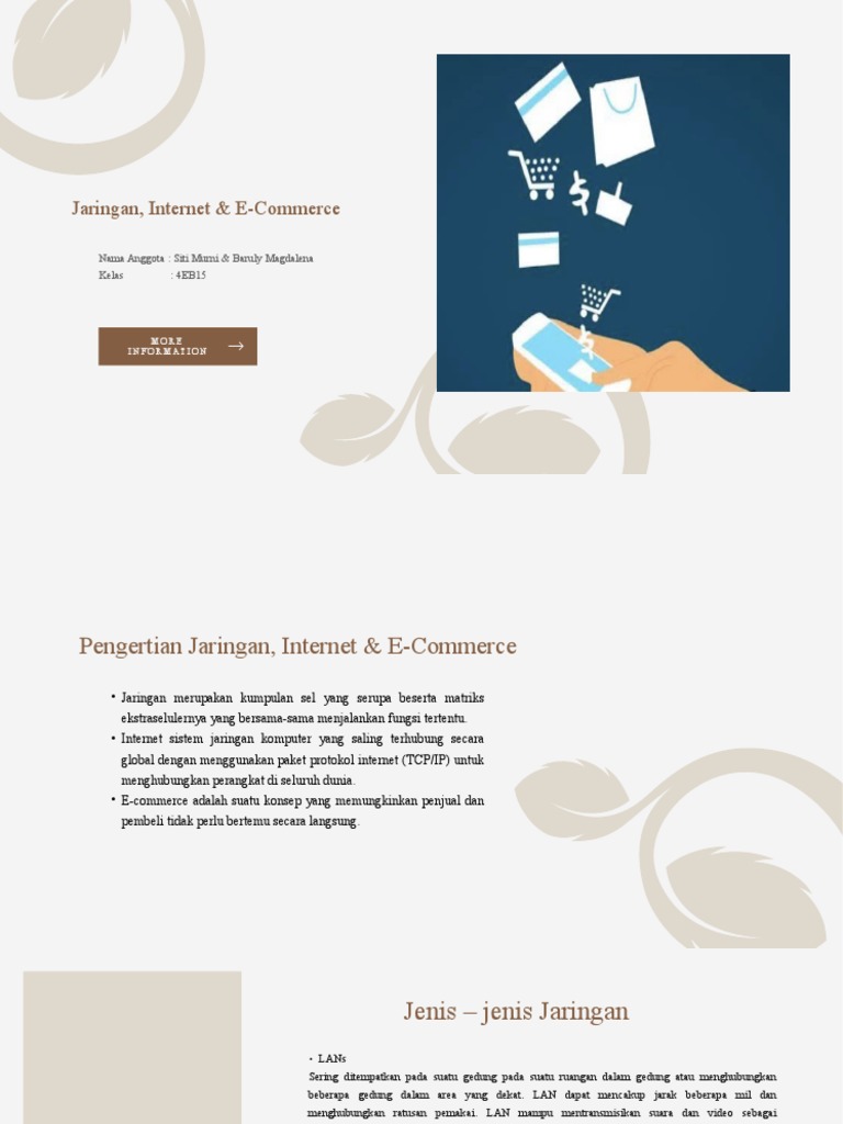 Jaringan, Internet & E-Commerce: Nama Anggota: Siti Murni & Baruly Magdalena Kelas: 4eb15 | PDF