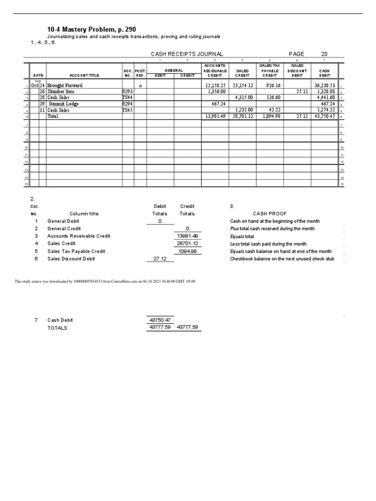10 4 Mastery Problem CRJ P. 290 10 4 Mastery Problem CRJ PDF | PDF