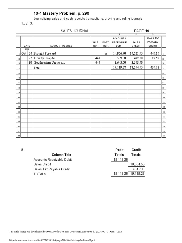 10 4 Page 290 10 4 Mastery Problem SJ PDF | PDF