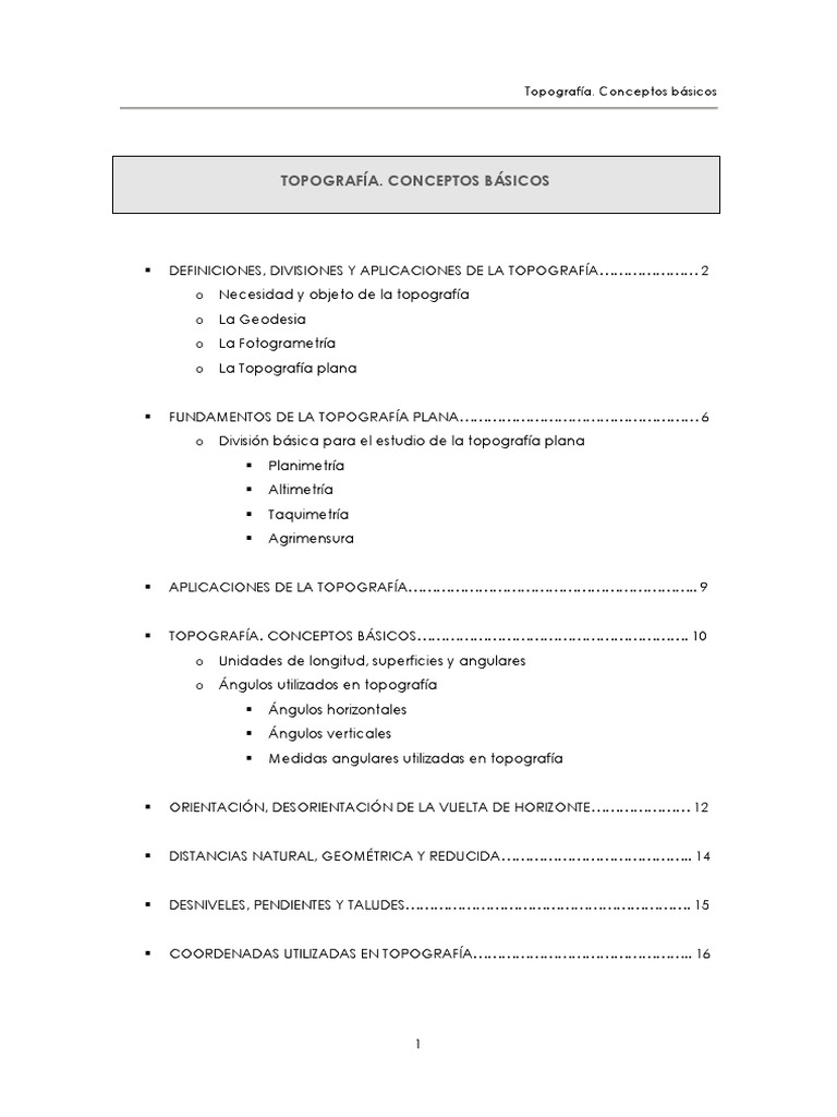 Topografía. Conceptos Básicos | PDF | Topografía | Sistema coordinado