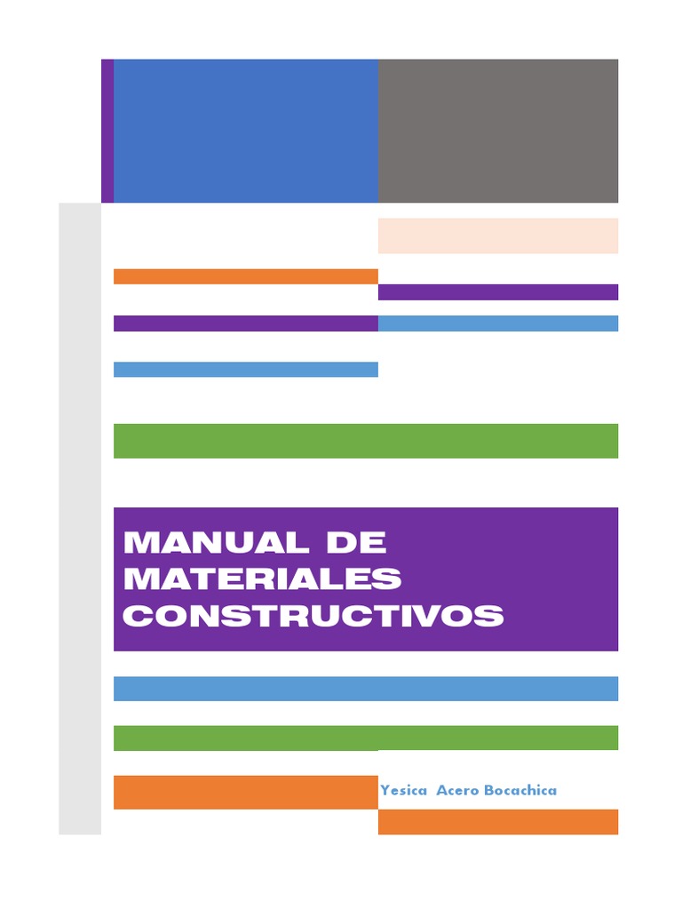 MANUAL DE MATERIALES CONSTRUCTIVOS | PDF | Hormigón | Cemento
