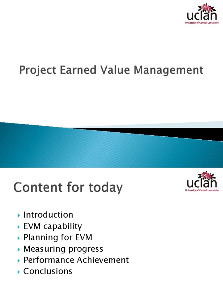 Project Earned Value Management Pdf Business