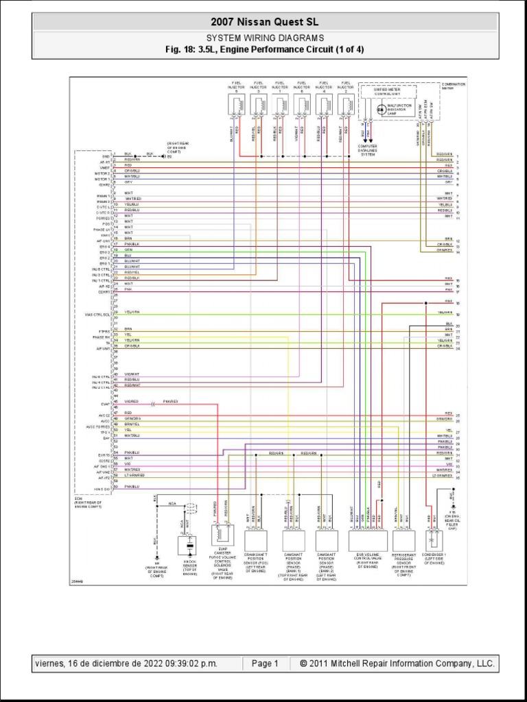 Diagrama Electrico Nissan Quest SL 3.5 2007 | PDF