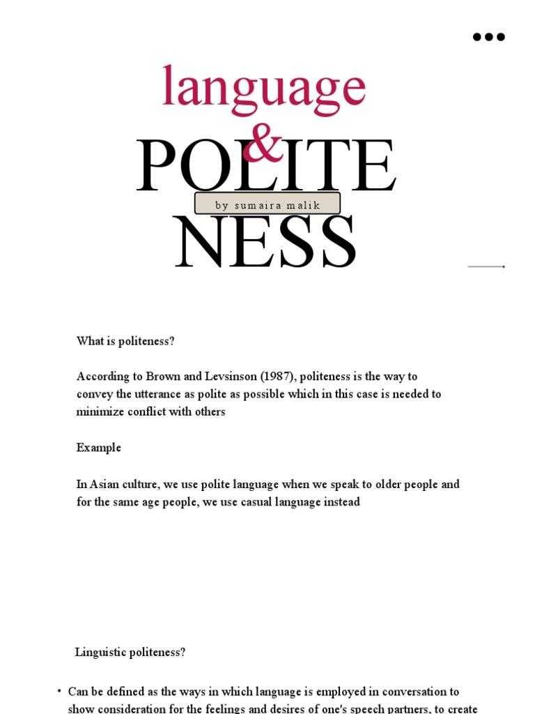 Language and Politeness | PDF | Human Communication | Cognitive Science