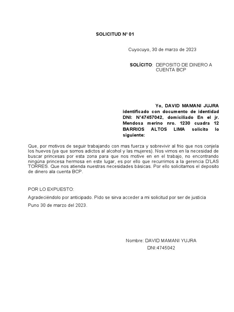 FORMULARIO Solicitud Simple Actualizado | PDF