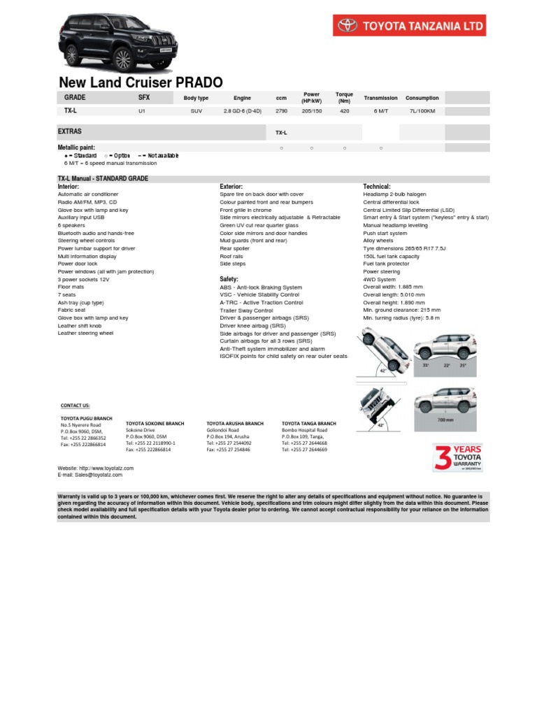 Prado TXL | PDF | Airbag | Anti Lock Braking System