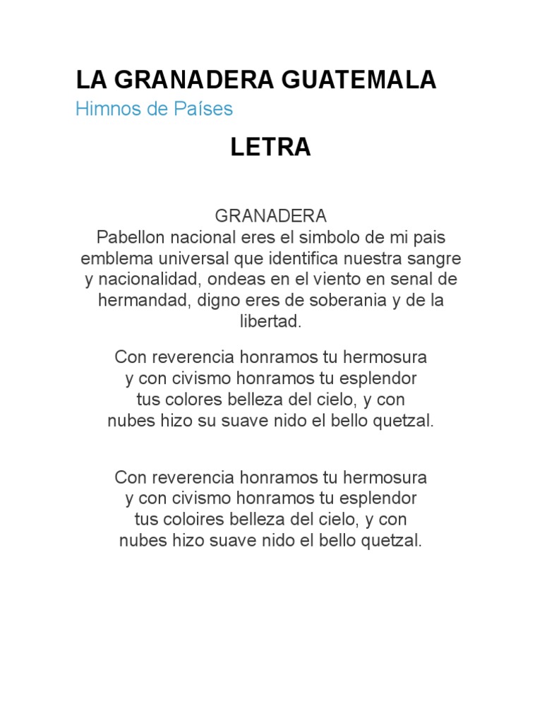 Himno y Jura de la Bandera de Guatemala | PDF | Derecho | Historia