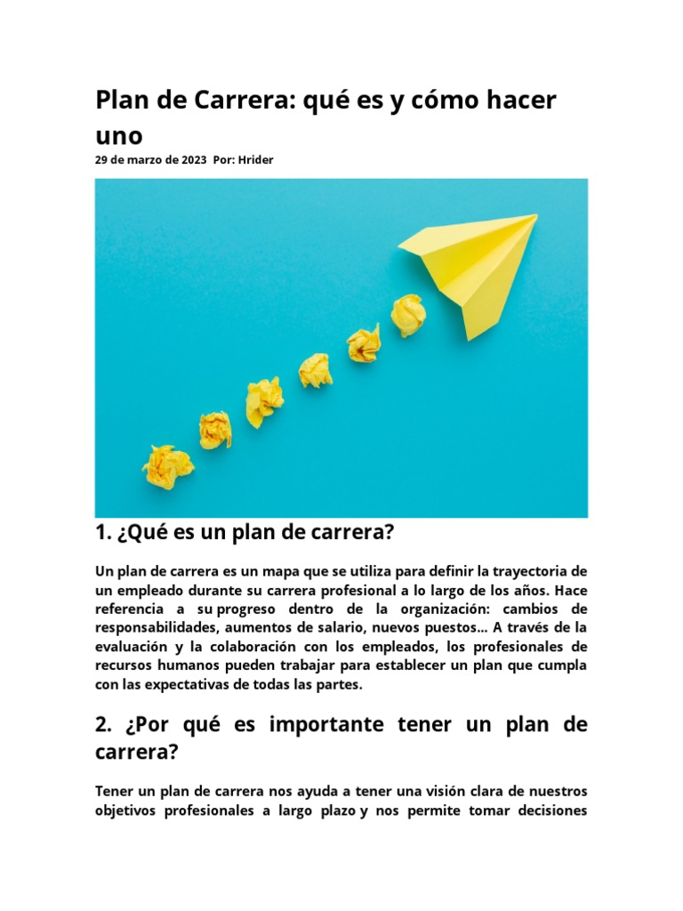 Plan de Carrera | PDF | Gestión de recursos humanos | Business