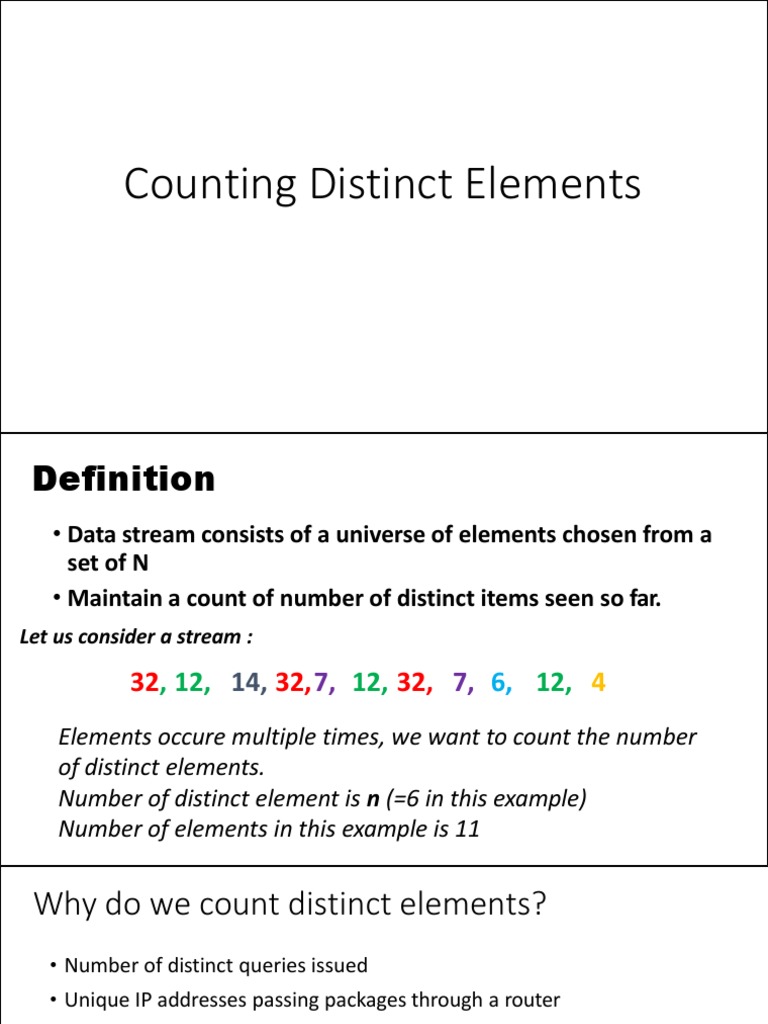 Viden Io Data Analytics Lecture8 Counting Distinct Elements PDF | PDF Viden Io Data Analytics Lecture8 Counting Distinct Elements PDF | PDF