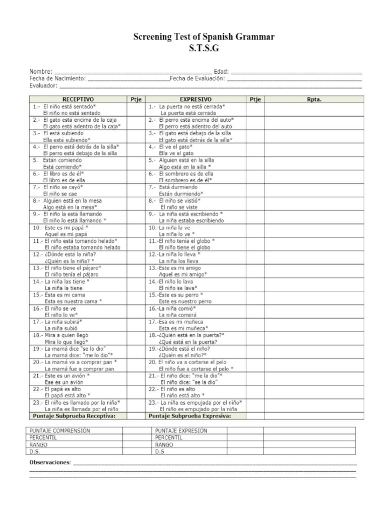 Hoja Respuestas STSG | PDF