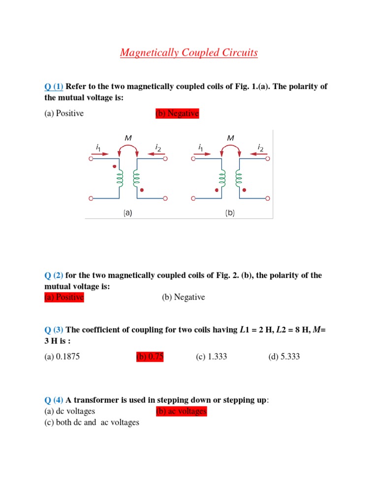 Magnetically Coupled Circuits | PDF | Inductance | Inductor