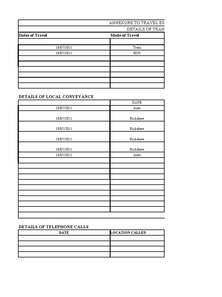 Travel Expense Report Details | PDF