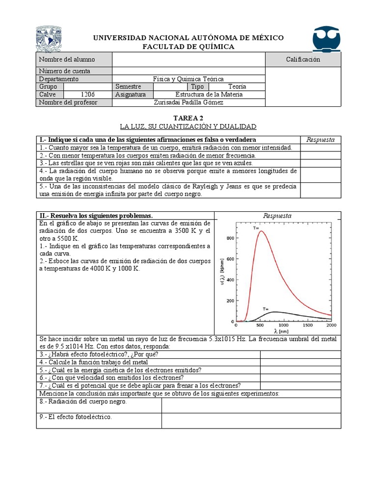 EM - Tarea 2. La Luz, Su Cuantizaciã N y Dualidad | PDF