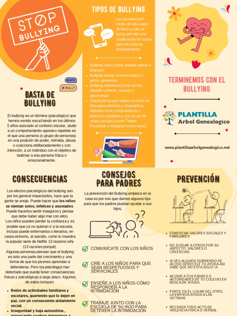 Triptico Bullying | Descargar gratis PDF | Acoso cibernético | Sicología Triptico Bullying | Descargar gratis PDF | Acoso cibernético | Sicología