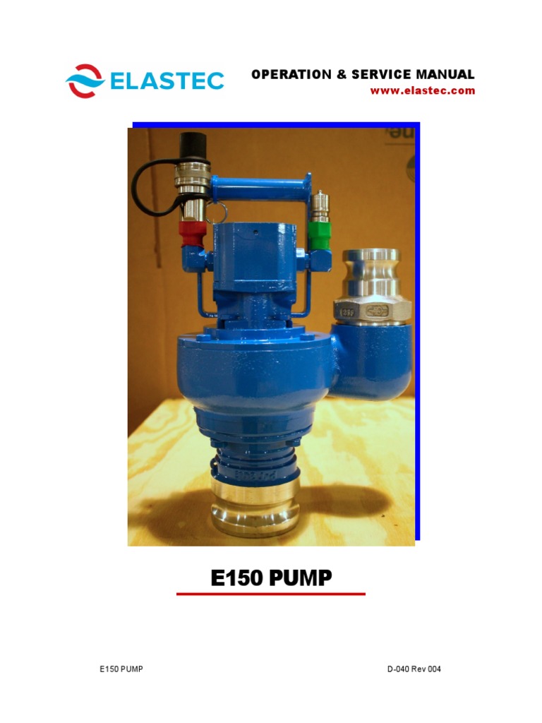 D-040 Rev 004 E150 Pump ELASTEC | PDF | Pump | Legal Liability