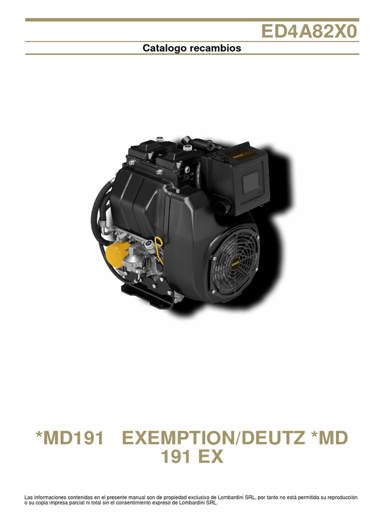 MD 191 Ruggerini - Kohler - Lombardini | PDF | Motor de combustión ...
