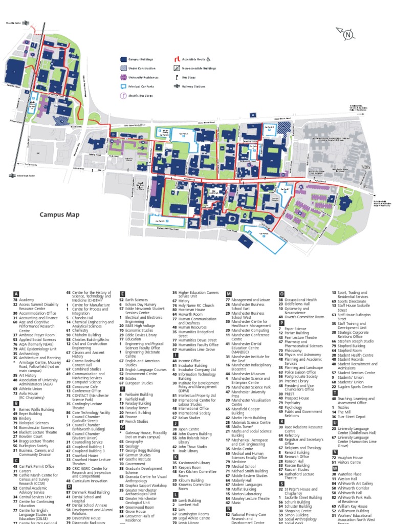 Manchester Campus - Map | Download Free PDF | Science | Manchester