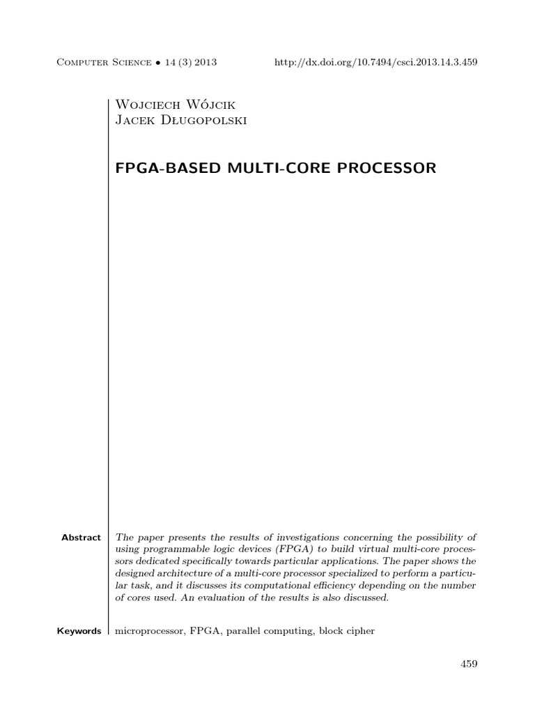 Fpga Based Multi Core Processor Pdf Multi Core Processor Field Programmable Gate Array