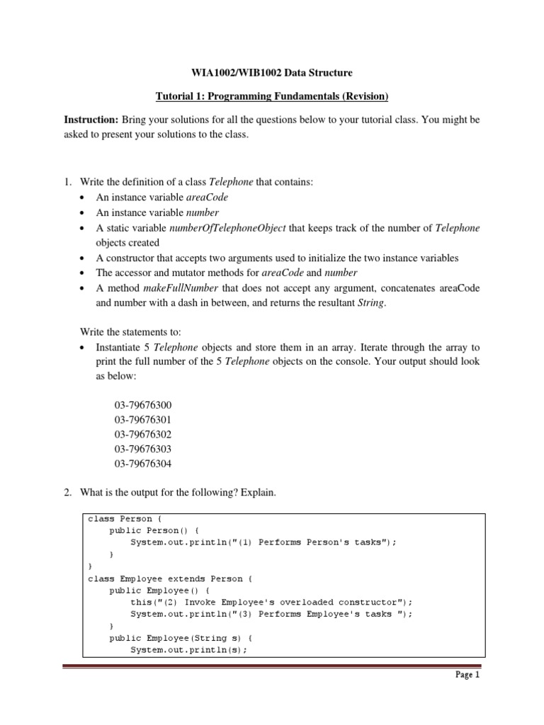 T01 - Programming Fundamentals Revision (Q) | PDF | Method (Computer ... T01 - Programming Fundamentals Revision (Q) | PDF | Method (Computer ...