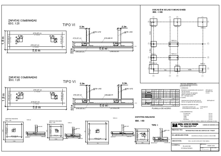 PLANOS FUNDACIONES-Presentación1 | PDF | Ingeniero civil | Ingeniería estructural