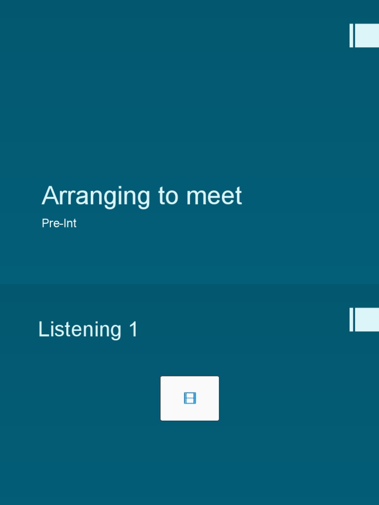 Arranging To Meet Pdf