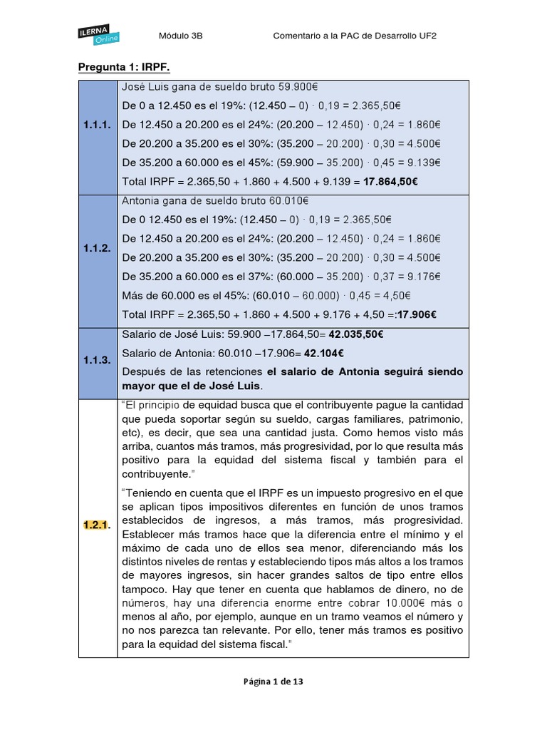 PAC de Desarrollo (UF2) - Módulo 3B. Comentario | PDF | Impuestos | Impuesto al valor agregado