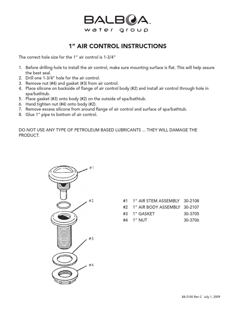 1 Inch Air Control Instructions | PDF