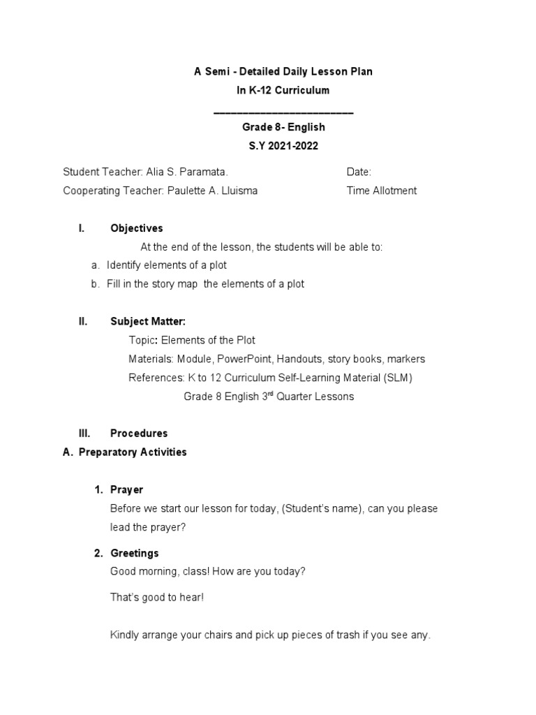 Week3 Semi-Detailed Elements of Story | PDF | Plot (Narrative)