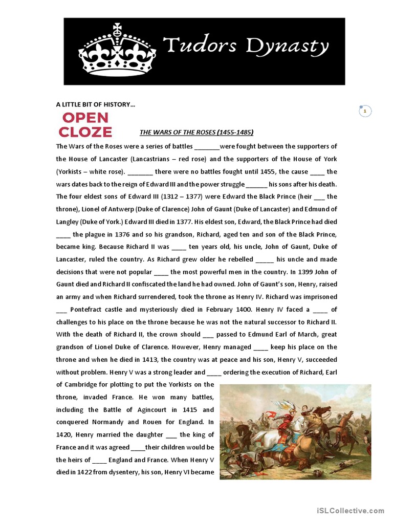 A Little Bit of History : THE WARS OF THE ROSES (1455-1485) | PDF ...