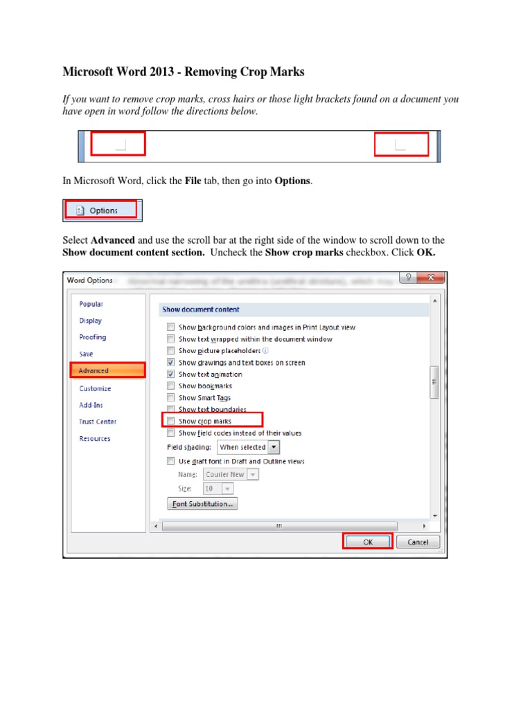 Word Remove Crop Marks PDF PDF
