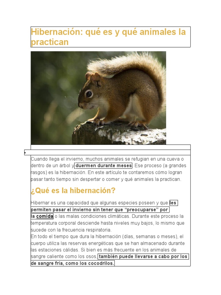 INVERNACION | PDF | Zoología | Fisiología