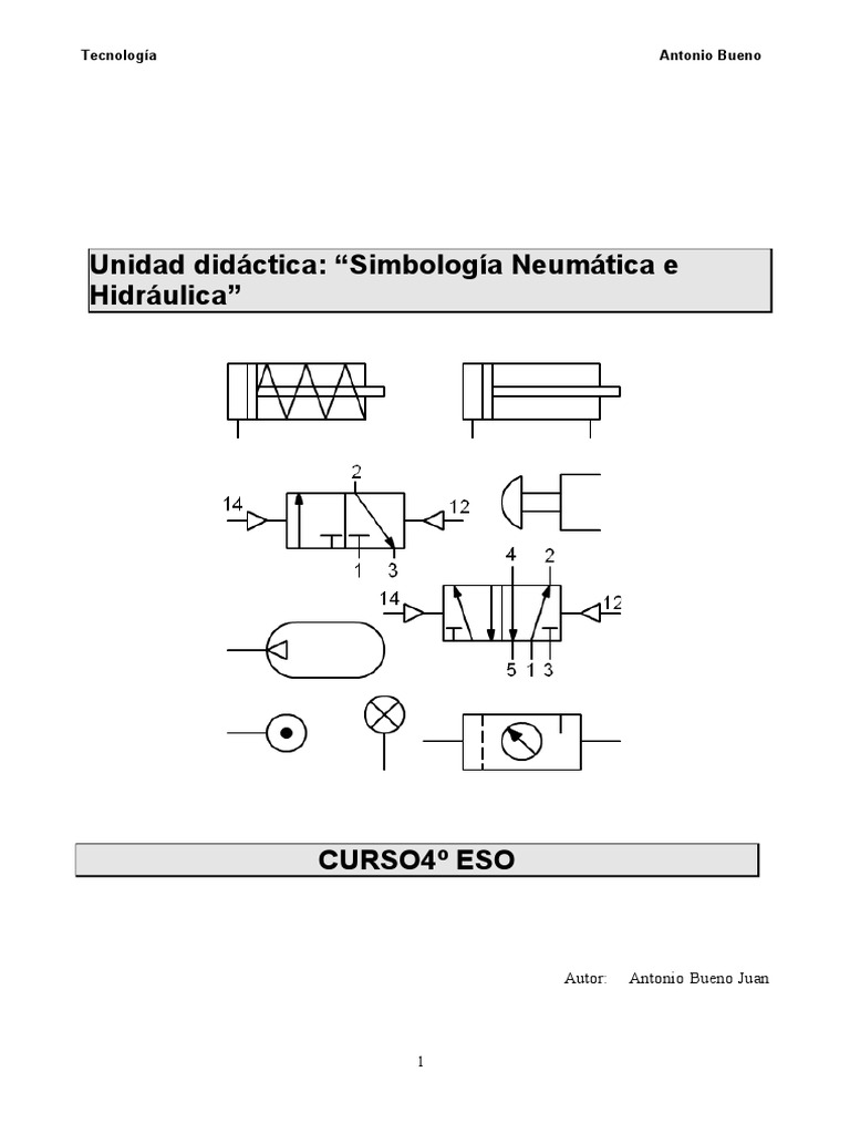 Simbologia Hidraulica y Neumatica | PDF | Neumática | Bomba