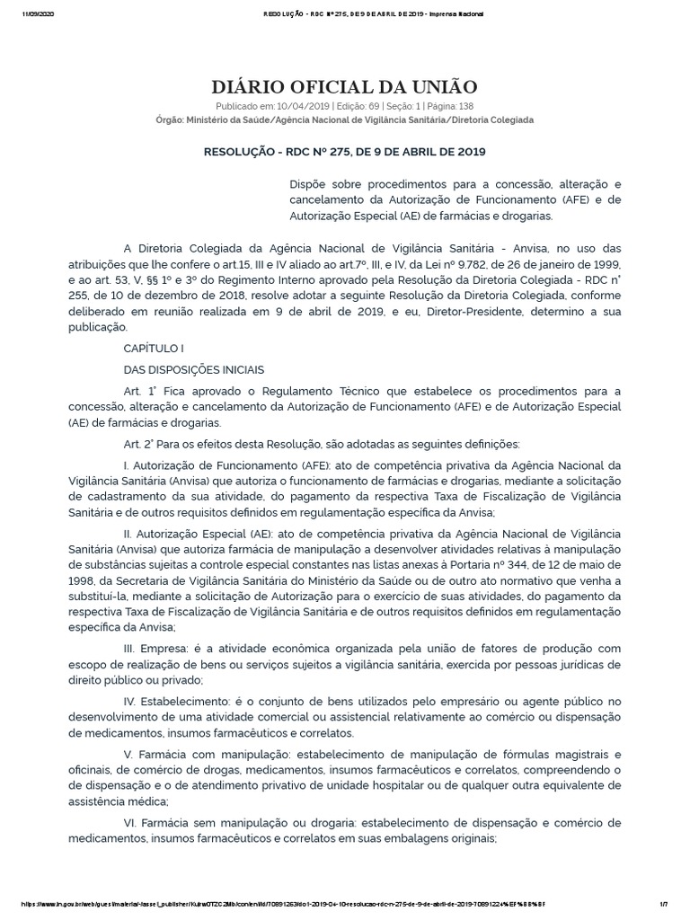 RDC 275 | PDF | Direito