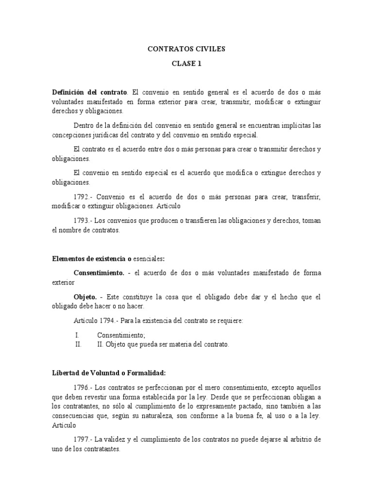 CLASE 1 Contratos Civiles | PDF